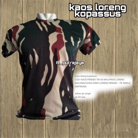 Jual COD KAOS PENDEK TNI AD MALPINAS LORENG MALVINAS KAOS ARMY LORENG