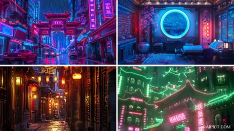 【フリー素材】ネオンシティの背景イラスト
