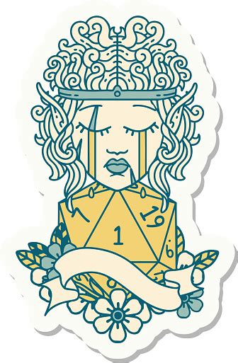 슬픈 엘프 야만인 캐릭터 얼굴 자연 하나 D20 롤 스티커 굴리기에 대한 스톡 벡터 아트 및 기타 이미지 굴리기 꼬마 요정 마음이 산란해진 Istock