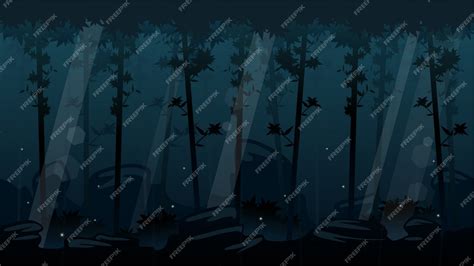 Premium Vector Night Forest Scrolling Background
