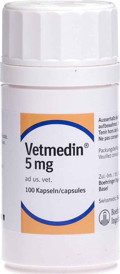 Vetmedin Kapseln 5mg Ad Us Vet. 100 Stück in der Adler Apotheke