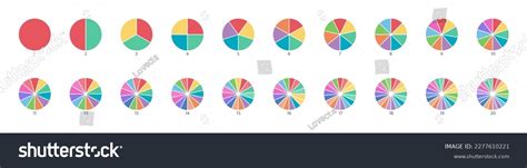pie chart color icons segment slice stock vector royalty free