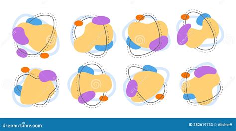 Set Of Various Abstract Liquid Blob And Fluid Organic Shapes And