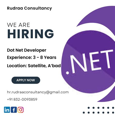 Rudraa Consultancy On Linkedin Hiring Dotnetdeveloper Hiringalert