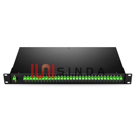 Customized 1x16 1x32 1u 19 Rack Mount Plc Fiber Splitter Sc Apc Singlemode China 1x16 1x32