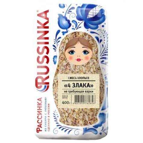 Хлопья Руссинка 4 злака 400 г Irmag Ru