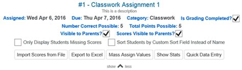 Gradebook Scores By Assignment Aeries Software