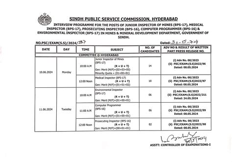 Spsc Date Sheet 2024 Spsc Exam Schedule 2024 Spsc Written Test Date