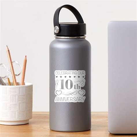 Celebrating Our 10th Anniversary Sticker By Thepixelgarden Redbubble