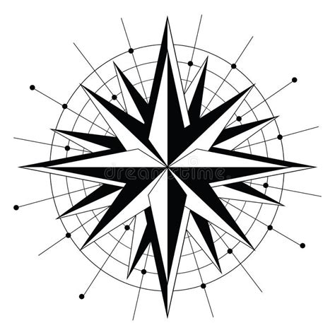 Eenvoudig Nam Het Pictogram Van Windrichtingen In Zwart Wit In