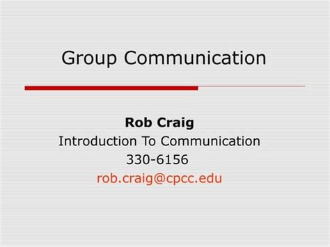 Small Group Communication Ppt