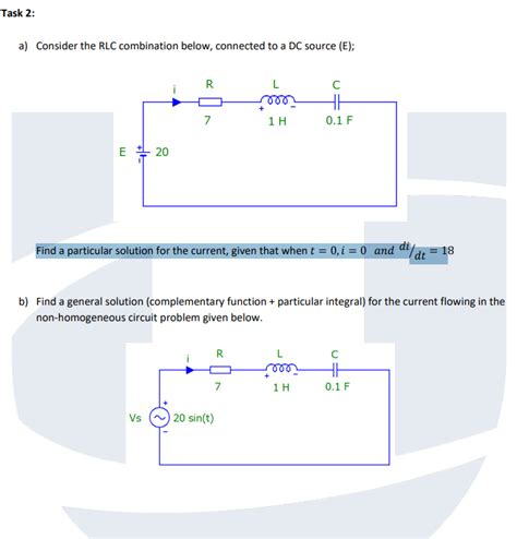Solved Task 2a ﻿consider The Rlc Combination Below