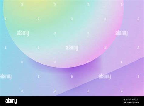 Holographic Pastel Background Rainbow 3d Rendered Sphere Vector Stock