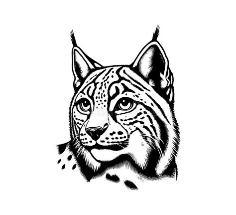 Iberian Lynx Hand Drawn Vector Stock Illustration Illustration Of