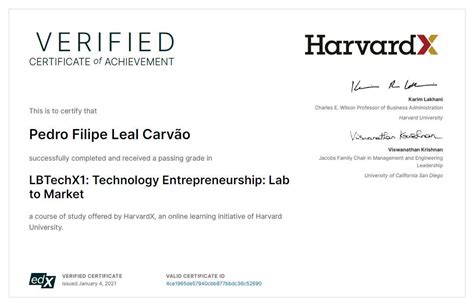 Pedro Carvão On Linkedin Harvarduniversity Harvardx Edx Business
