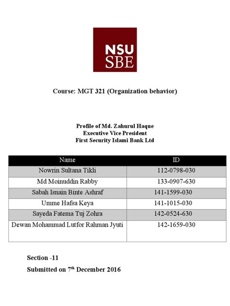 Mgt 321 Final Report Fsibl Pdf Leadership Job Satisfaction