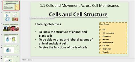 Wjec Gcse Biology Topic 1 Cells And Movement Across Cell Membranes Complete Lesson Pack