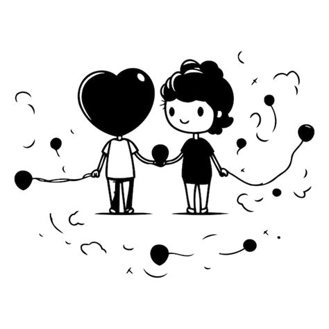 Premium Vector Couple In Love Holding Hands And Holding Red Heart