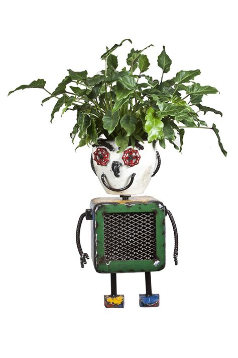 Eeieeio Robot Planter Plant Pot Garden Sculpture Cam And Debs Store