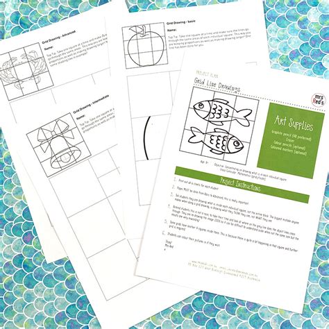 Grid Line Drawing Digital Art Lesson Plan Downloadable Mrs Reds