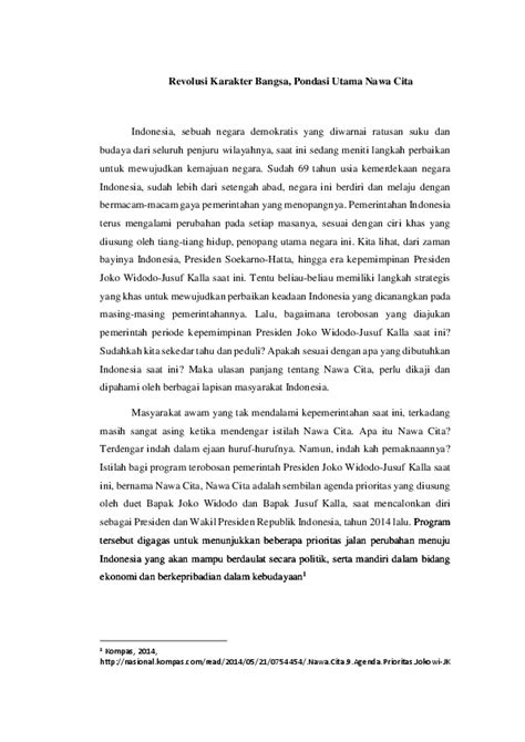 Pdf Revolusi Karakter Bangsa Pondasi Utama Nawa Cita