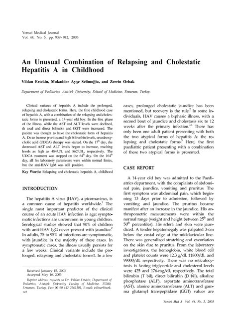 Pdf An Unusual Combination Of Relapsing And Cholestatic Hepatitis A
