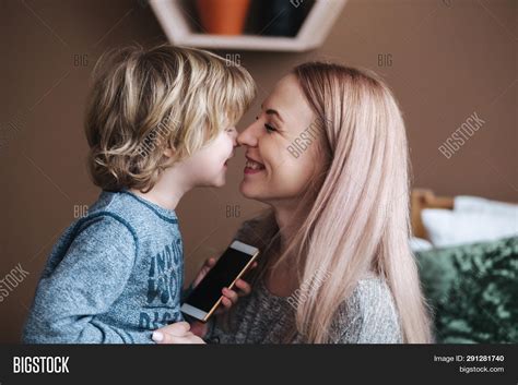 Son Kissing His Mother Image Photo Free Trial Bigstock
