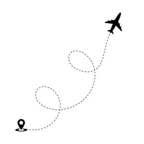 Premium Vector Vector Illustration Of Airplane Dotted Line Route
