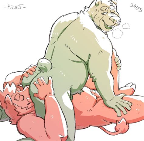 Rule 34 69 Position Anal Anthro Bear Belly Bodily Fluids Duo Hi Res