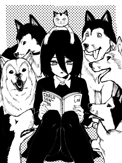 Pochita Nayuta Chainsaw Man Monochrome Anime Chainsaw Man