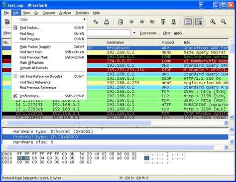 WireShark The Edit Menu