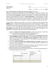 Lab 5 Exercise ANT 301 LAB 5 EXERCISE GENETICS Introduction To Physical Anthropology Fall 2015