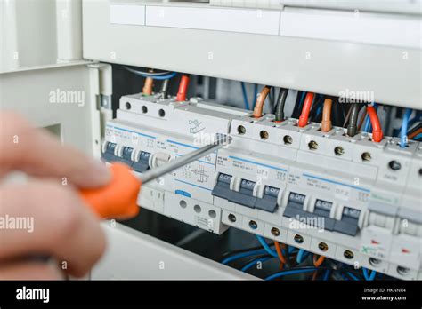 Repairing A Fusebox Stock Photo Alamy