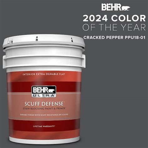 BEHR ULTRA 5 Gal PPU18 01 Cracked Pepper Extra Durable Flat Interior