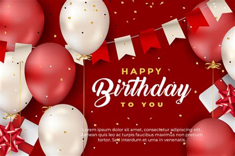 생일 풍선 벡터 배경 디자인 생일 축하 인사말 카드 디자인에 대한 풍선과 색종이 장식 요소와 텍스트를 당신에게 생일 축하합니다