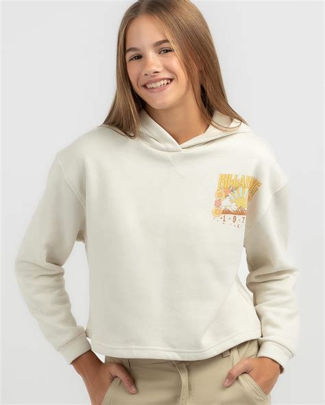Shop Billabong Girls Easy Breeze Hoodie In Salt Crystal Fast