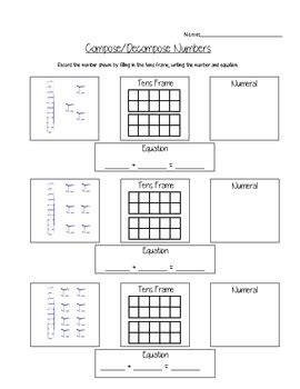 Place Value Compose And Decompose Numbers 11 20 PDF TpT