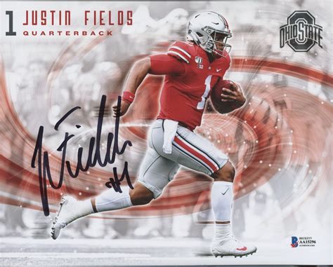 Justin Fields Signed Ohio State Buckeyes 8x10 Photo Beckett Coa Pristine Auction