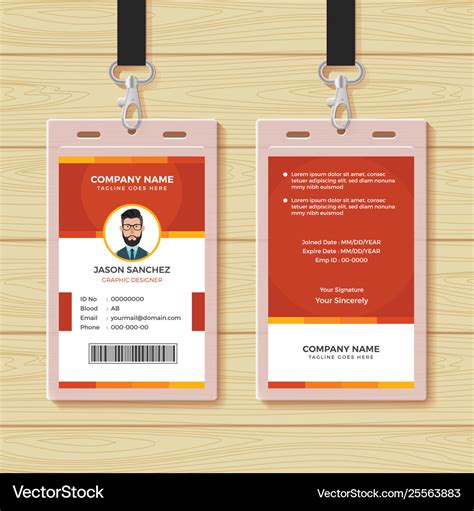 Employee Id Card Template Photo Free