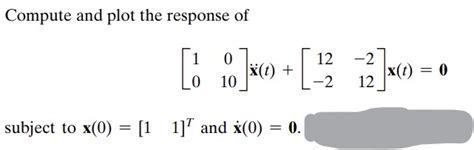 Solved Compute And PLOT ON MATLAB The Response Chegg