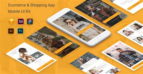 shoppy ecommerce mobile app ui kit graphic templates envato elements