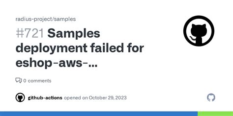 Samples Deployment Failed For Eshop Aws Issue Radius Project Samples GitHub