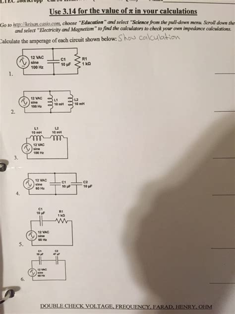Solved Calculate The Amperage Of Each Circuit Shown Below