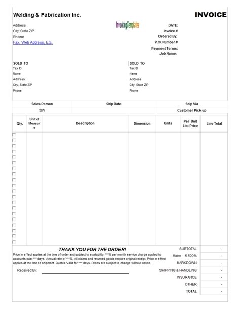 Sole Trader Invoice Example Invoice Template Ideas