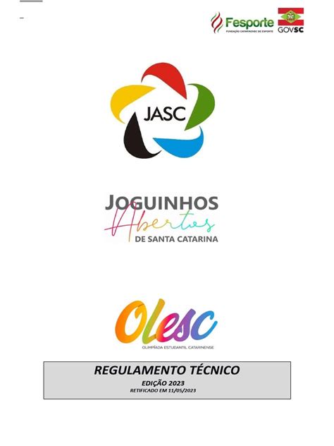 2023 Regulamento Tecnico Jasc Joguinhos Olesc Retificado Pdf