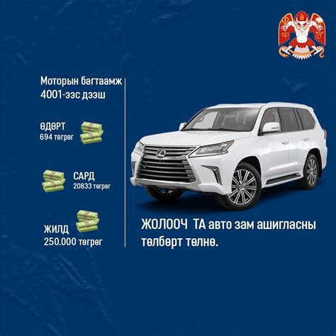 Энэ оноос эхлэн жолооч та автомашины татвар болон зам ашигласны төлбөрт