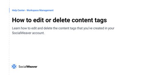 How To Edit Or Delete Content Tags