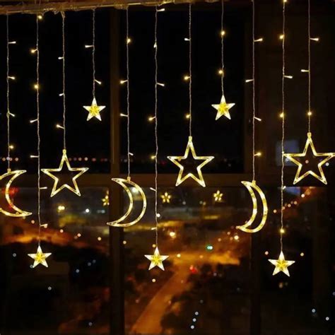 Jual Lampu Natal Tirai Bintang Bulan LED Tumblr Light Tirai LED Star Curtain Light Wedding