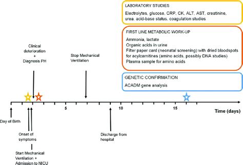 Timeline Showing Work Up To Diagnosis Of Mcadd Acadm Acyl Coa