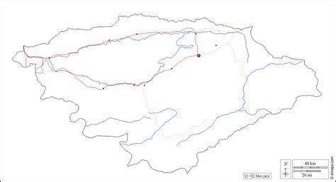伊塞克湖州 d maps 免费地图 免费的空白地图 免费的轮廓地图 免费基地地图 大纲 水文学 主要城市 道路 白